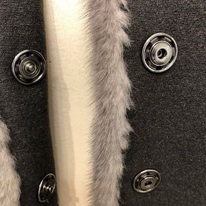 Basler | Jackets & Coats | Wool Jacket Blazer Fur Trim Size 44 Brown ...